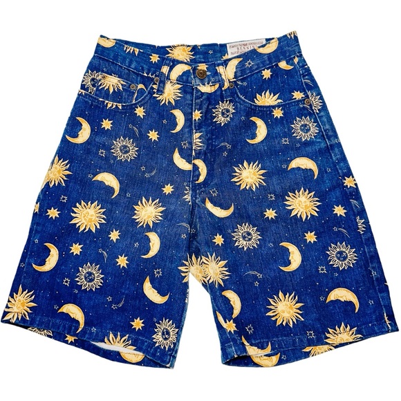 Free People | Shorts | Vintage Bennini Celestial Moon Stars Sun Denim ...